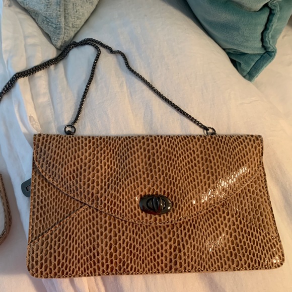 Sorial | Bags | Sorial Envelope Clutch In Snake Embossed Leather ...